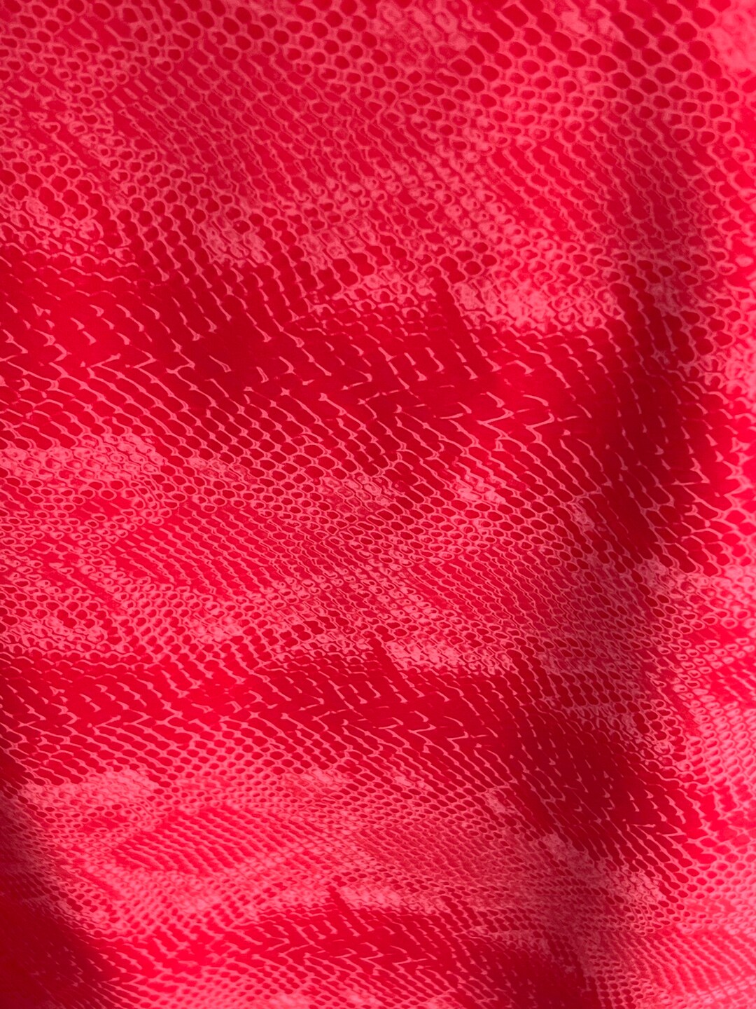 Red Snake Skin Pattern on Stretch Polyurethane Coated Polyester Spandex ...