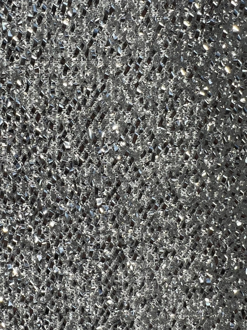 Lightweight Two Way Stretch Metallic Silver Tinsel Fabric, 60” Wide ...