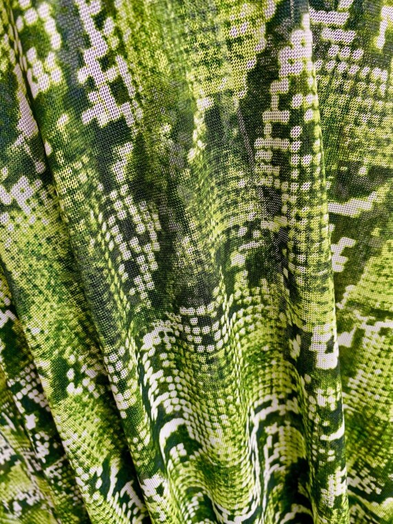 Green Snake Skin Animal Print on Four Way Stretch Nylon - Etsy