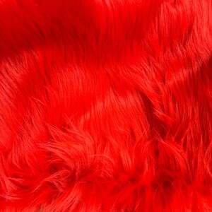 Red Shag Faux Fur Fabric by the Yard 60" Wide, Shaggy, Long Pile - Etsy