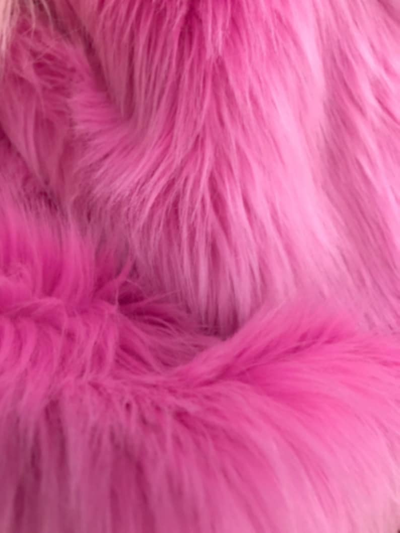 Bubblegum Pink Luxury Shag Faux Fur Fabric by the Yard | Etsy