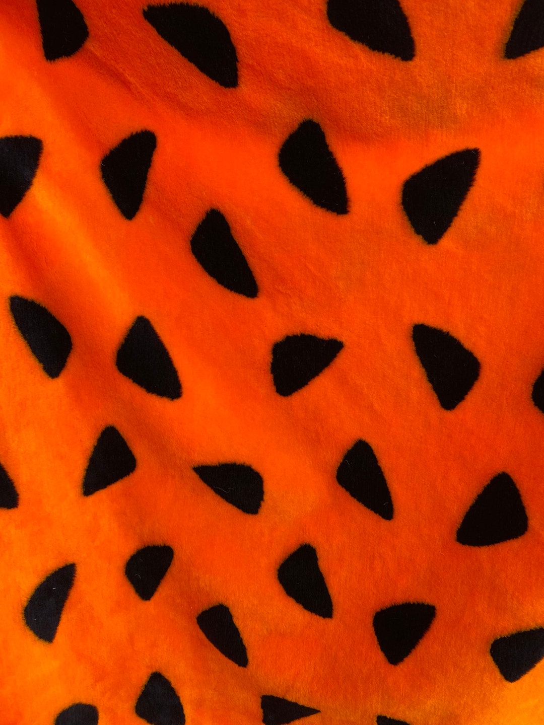 Orange & Black Faux Fur Fabric by the Yard 60" Wide, Short Pile, DIY ...
