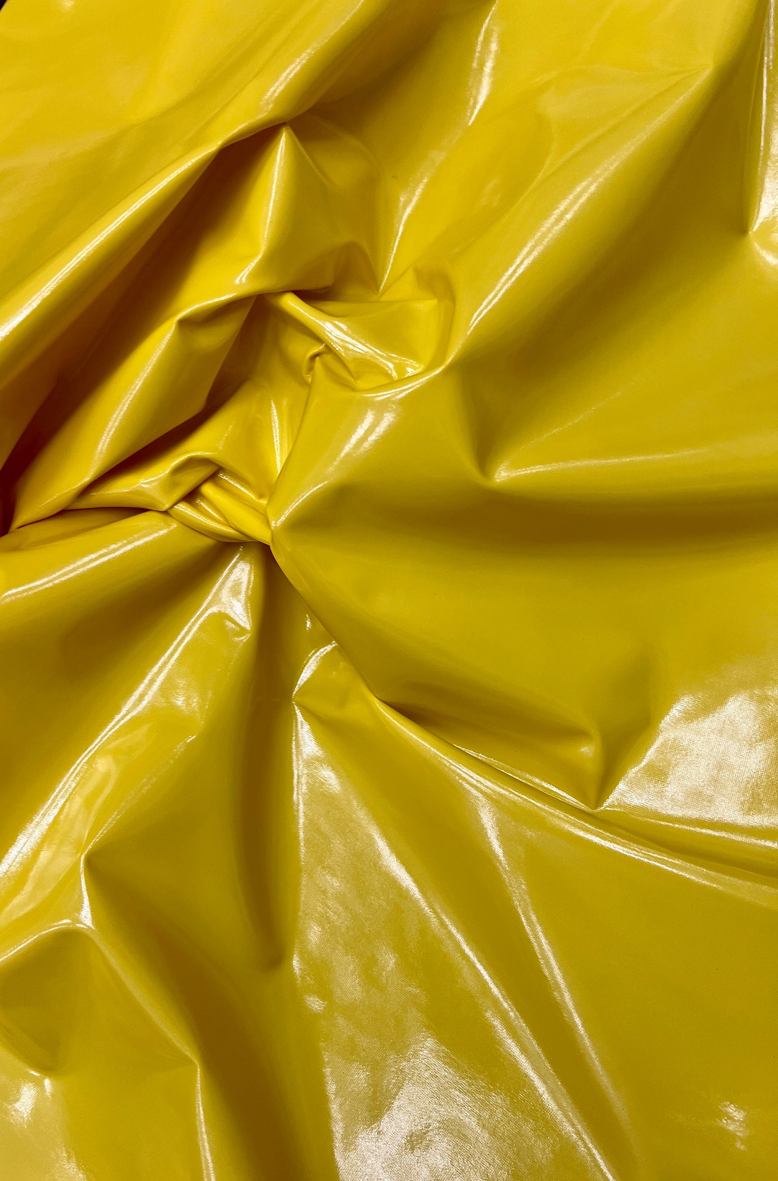 Shiny Yellow 4-way Stretch Vinyl Latex Fabric by the Yard, 60" Wide ...