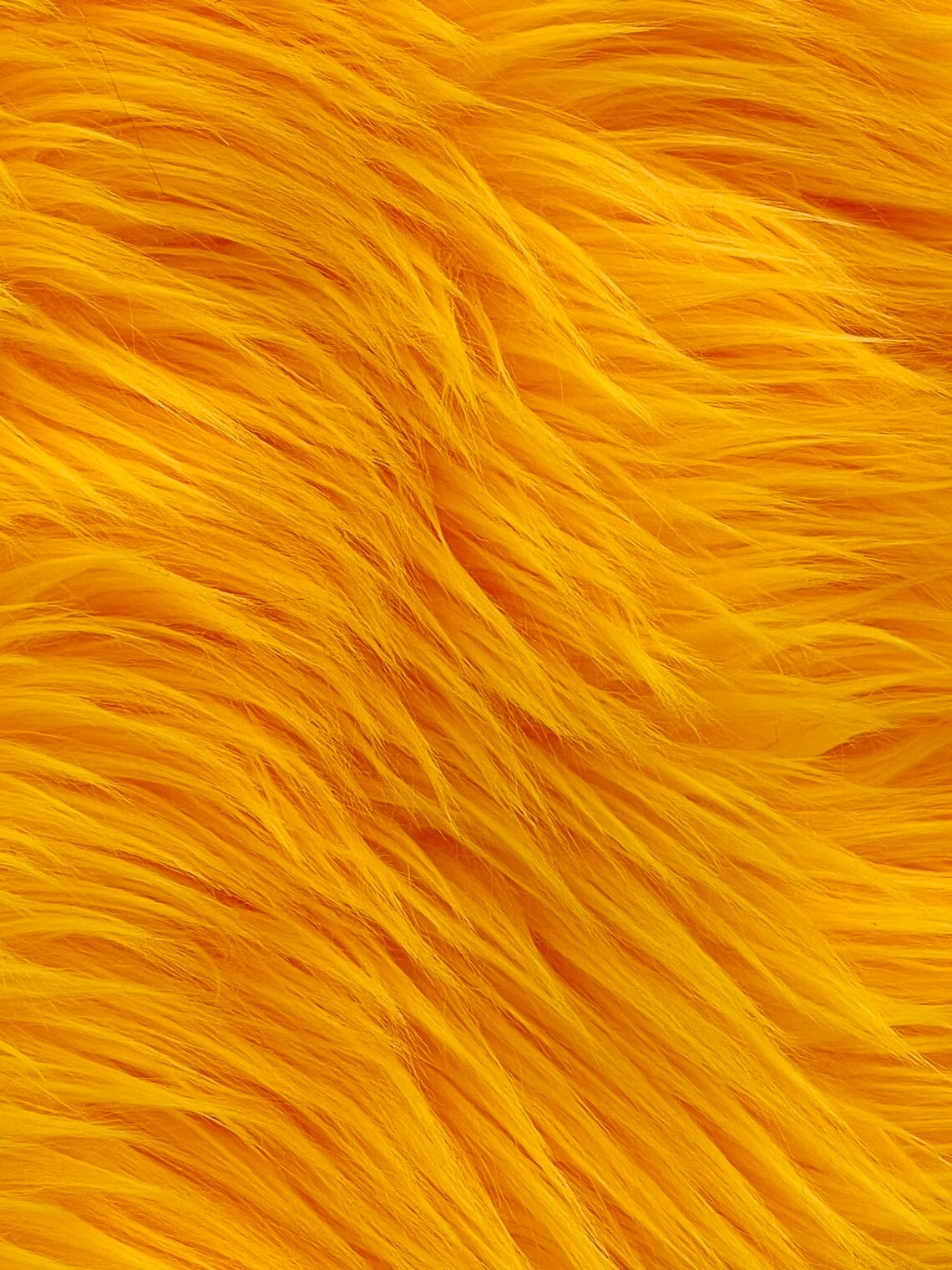 Neon Yellow Luxury Shag Faux Fur Fabric by the Yard 60" Wide, Shaggy ...