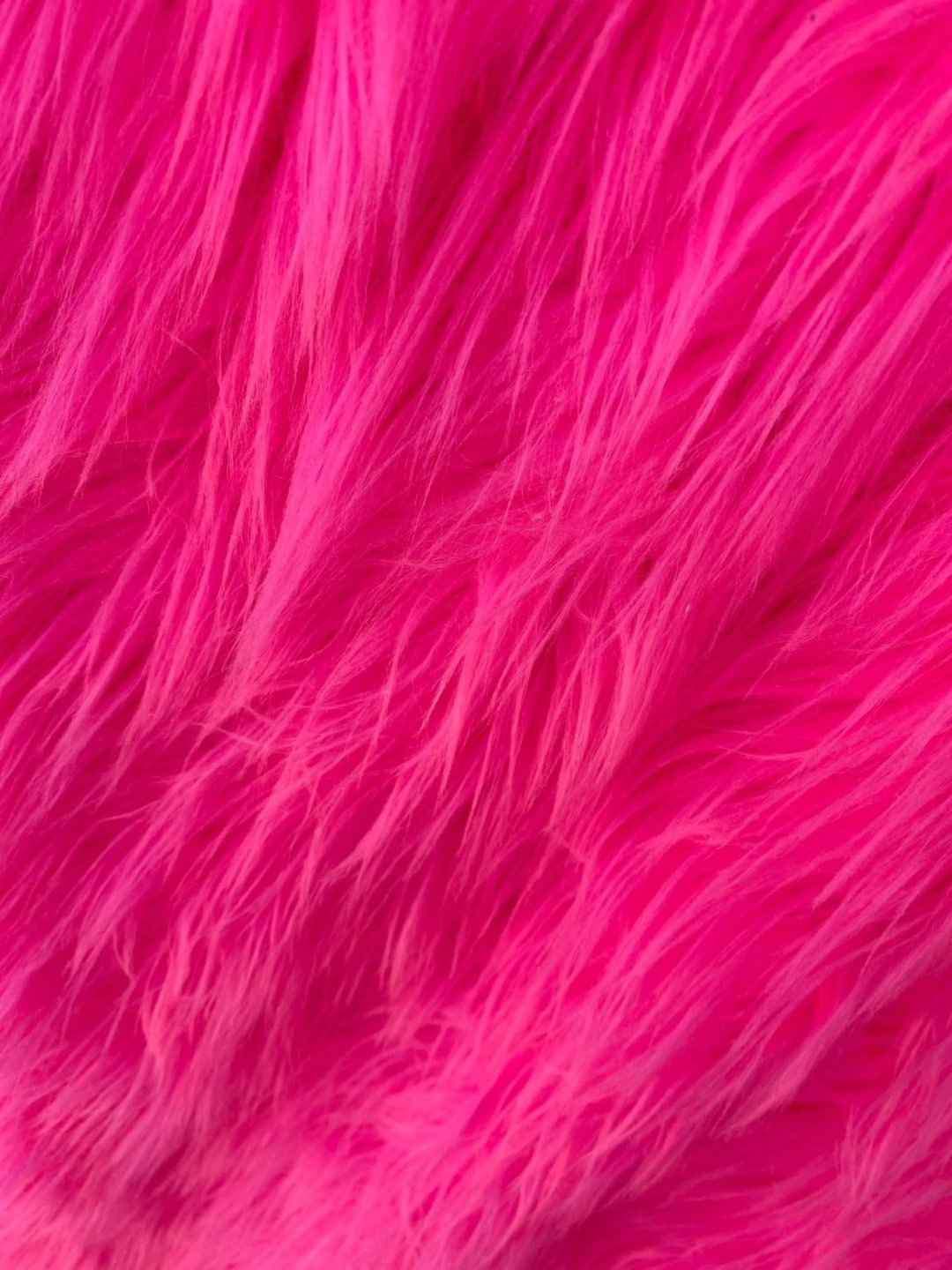 Neon Pink Luxury Shag Faux Fur Fabric by the Yard 60" Wide, Shaggy ...