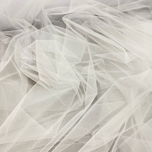 Solid White Two Way Stretch Nylon English Net Fabric by the Yard, 60 ...