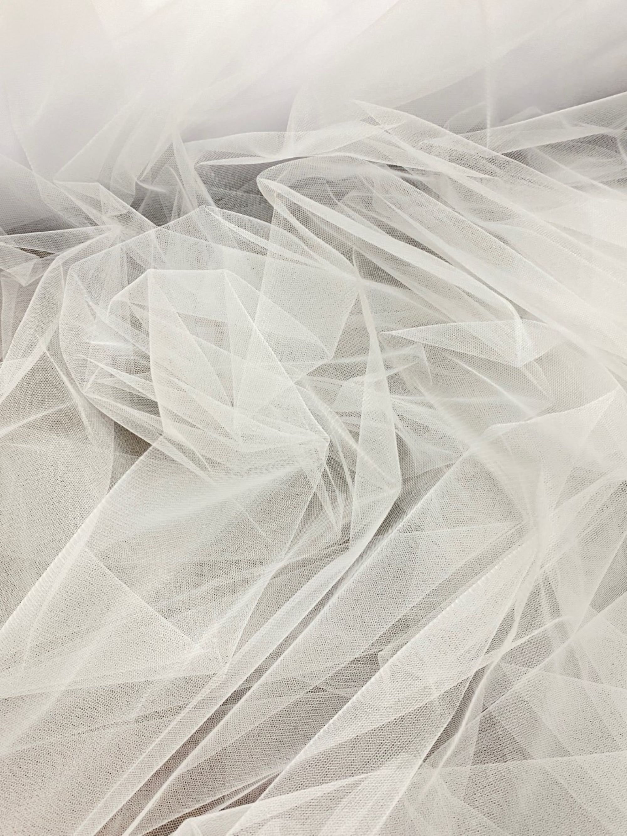 Solid White Two Way Stretch Nylon English Net Fabric by the - Etsy