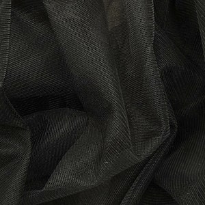 Solid Black Two Way Stretch Nylon English Net Mesh Fabric by the Yard ...