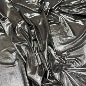 Silver Medium Weight Metallic Knit Two Way Stretch Polyester Spandex ...