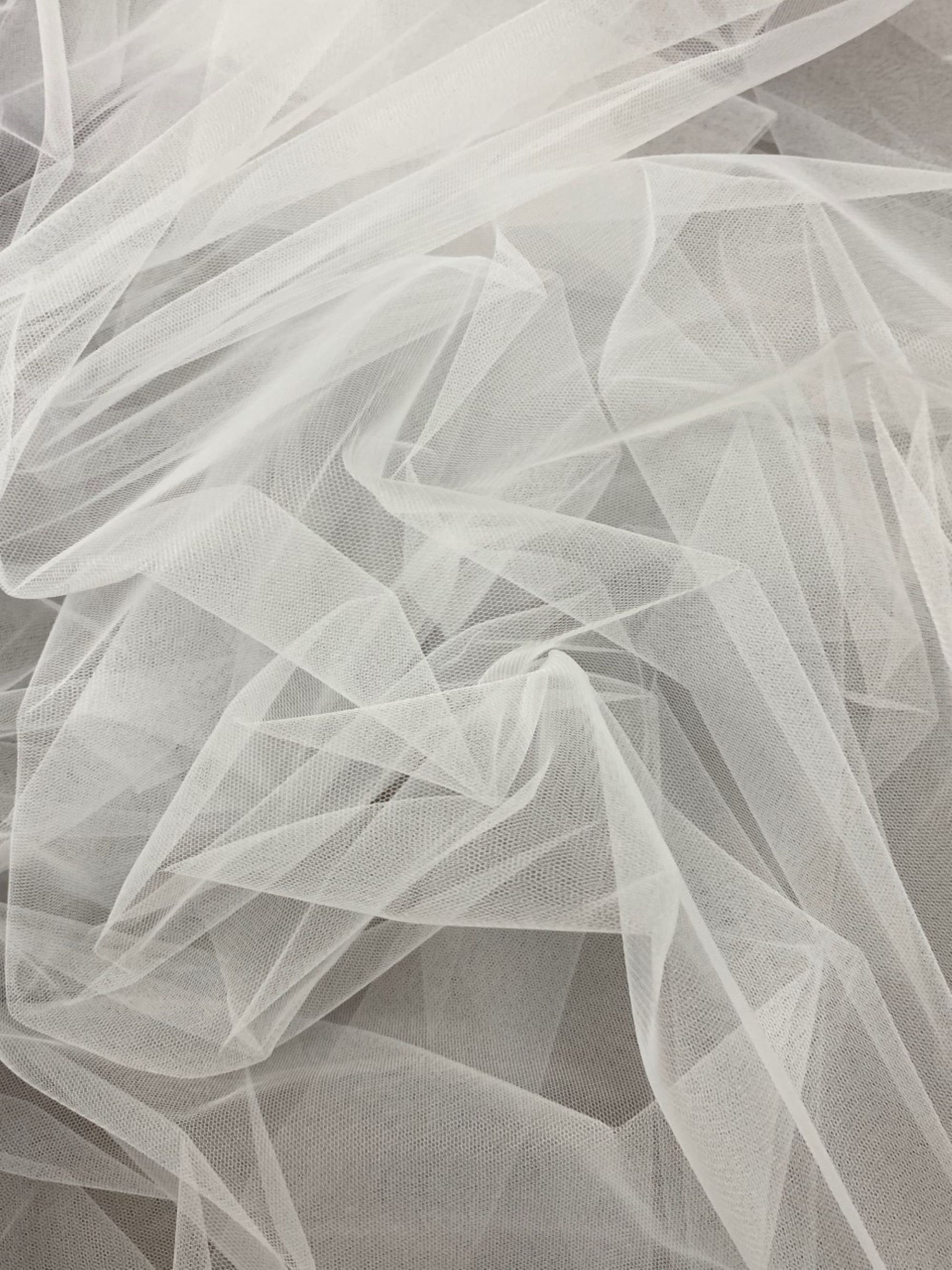 Solid White Two Way Stretch Nylon English Net Fabric by the - Etsy