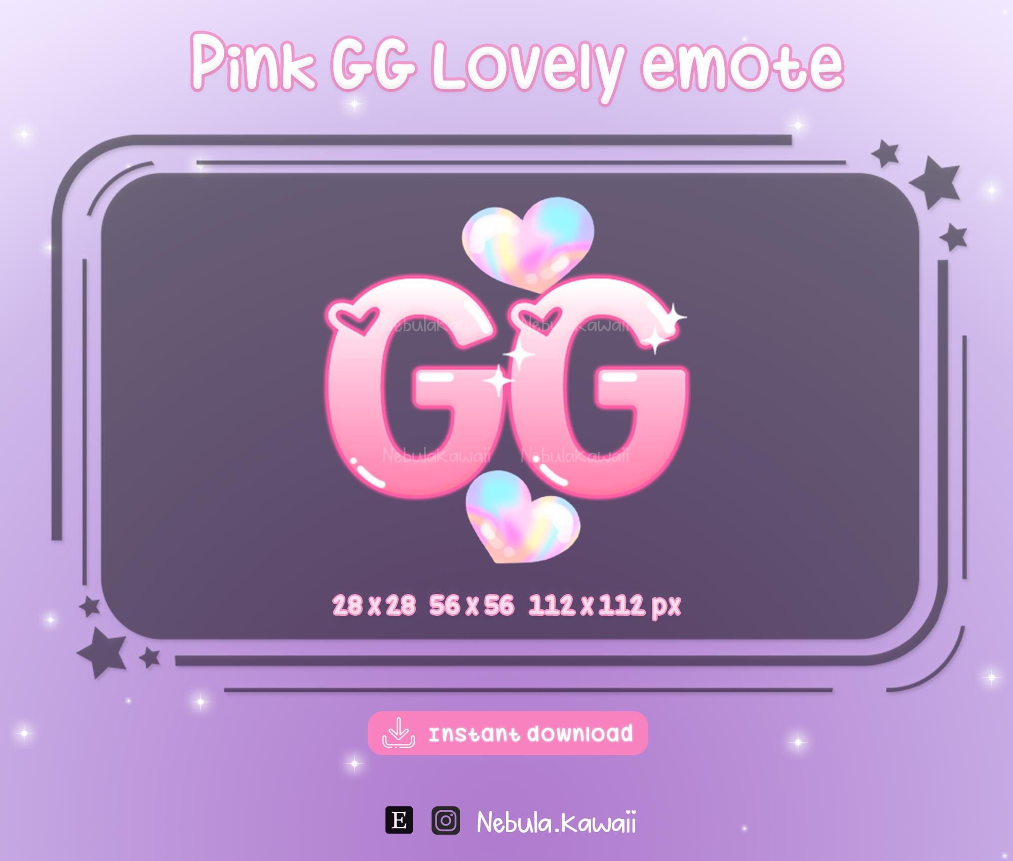Pink GG Lovely Emote / Twitch / Streamer / GG Emote / Cute Emote ...