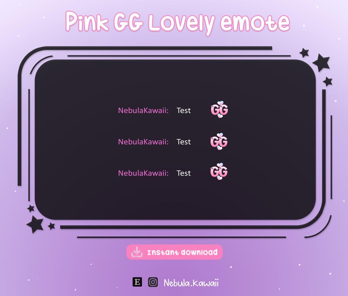 Pink GG Lovely Emote / Twitch / Streamer / GG Emote / Cute Emote ...