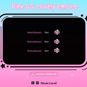 Pink GG Lovely Emote / Twitch / Streamer / GG Emote / Cute Emote ...