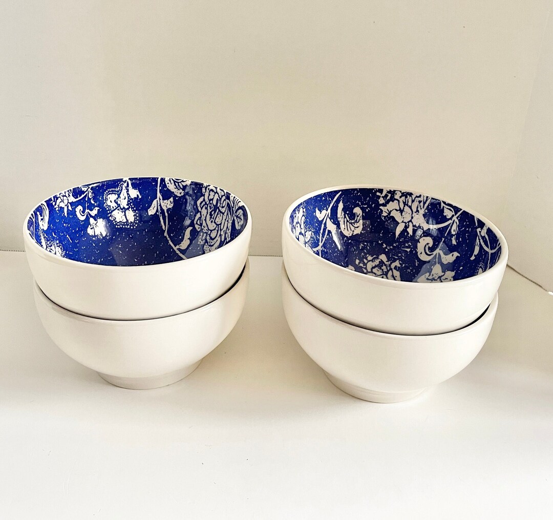 Pier One Batik Blue Soup/cereal Bowls Set of 4 - Etsy