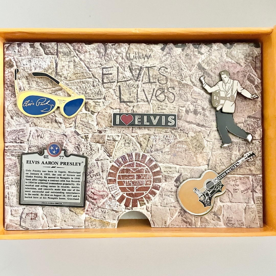Vintage Elvis Presley Pin USA Elvis Lives 5 Piece Collector Pins in ...