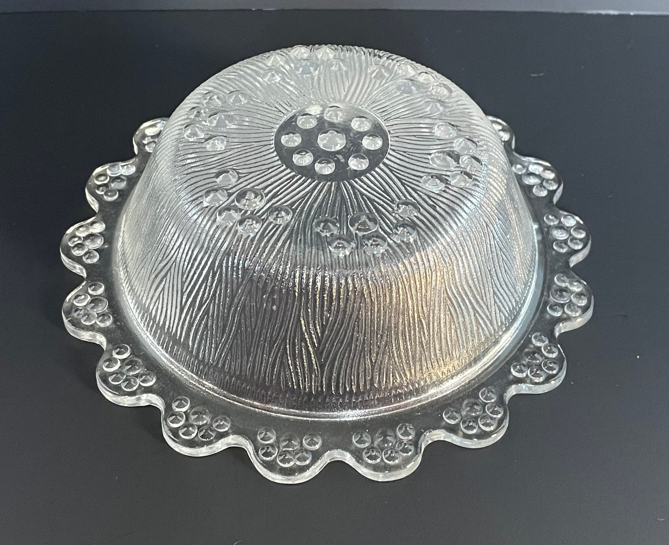 Vintage Clear Glass Bubble Rim Pressed Glass Candy Dish With - Etsy
