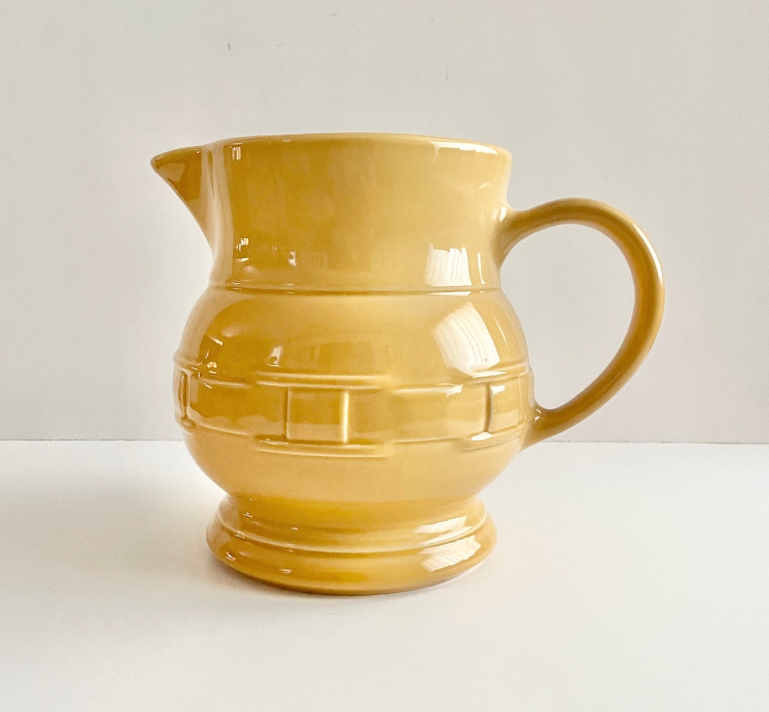 Vintage Longaberger Pottery Woven Traditions Butternut 72 Oz. Pitcher ...