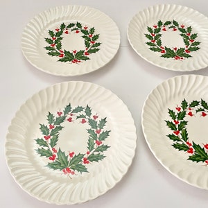 Vintage Scio Holly Dinner Plates Set of 4 - Etsy