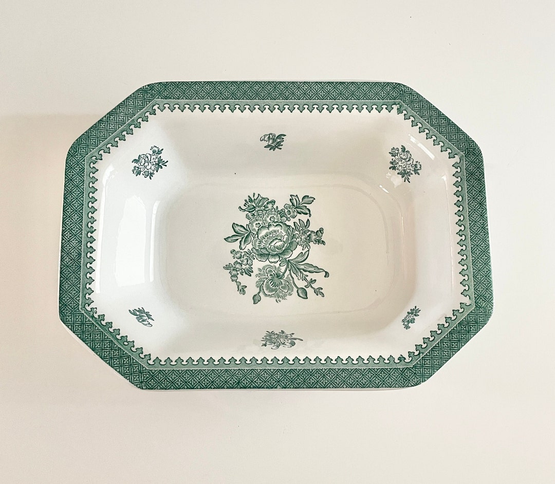 Vintage Wedgwood Georgetown Collection Mount Vernon Green 9" Oval ...