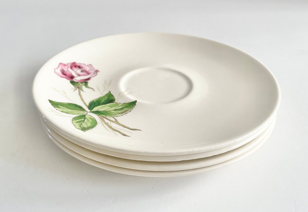 Vintage Knowles Tea Rose Saucers Set of 4 - Etsy
