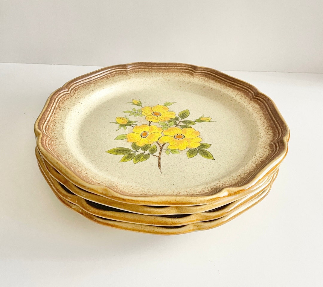 Vintage Mikasa Whole Wheat Wild Rose Dinner Plates Set of 4 - Etsy