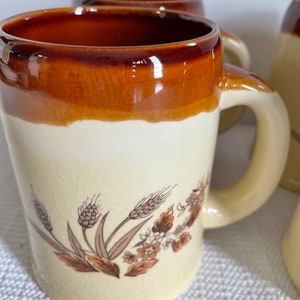 Vintage Stoneware Pottery Wheat Mugs Made in Japan Set of 4 - Etsy