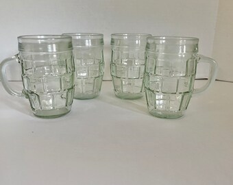 Green Glass Barrel Mugs - Etsy