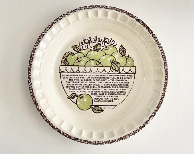 Vintage Apple Pie Plate Made by Jo-ann Stores , Ceramic Pie Plate With ...