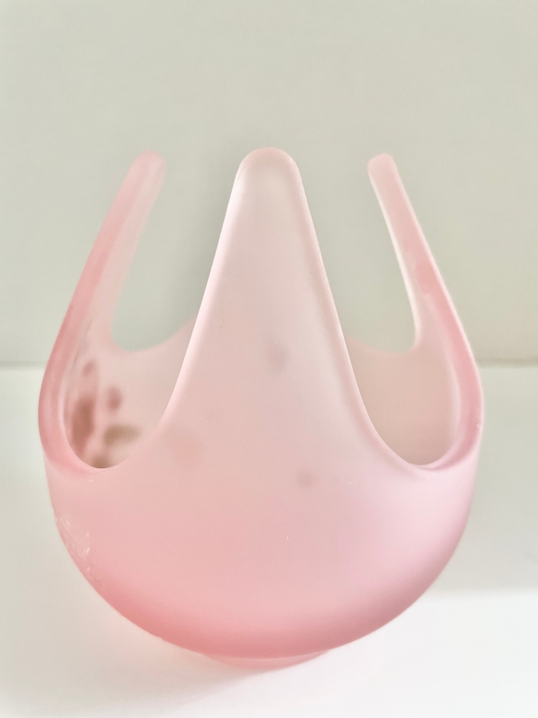Vintage Viking Glass Plum Pink Satin Frosted Flower Light - Etsy