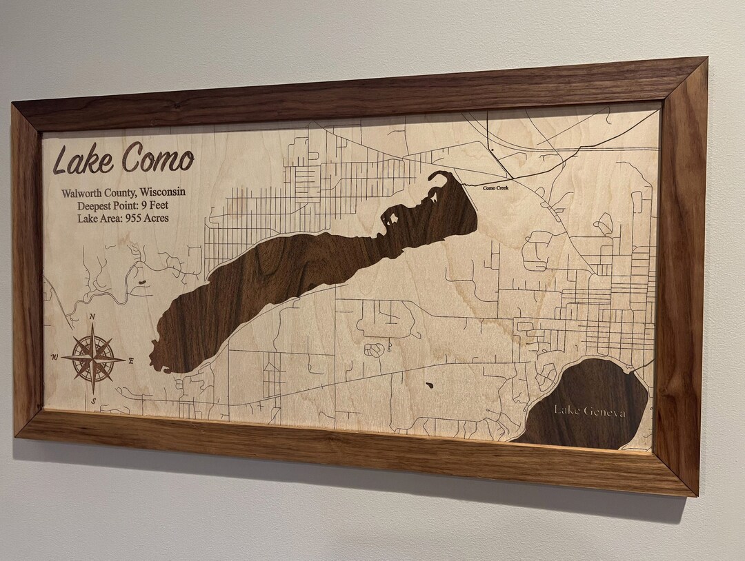 Lake Como Wooden Map Sign, Lake House Decor, Wood Wall Art - Etsy