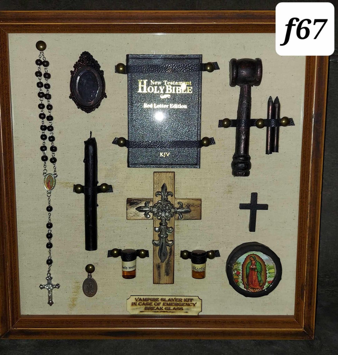 Vampire Slayer Hunter Kit Holy Bible, Vampire. Shadow Box, Dracula ...