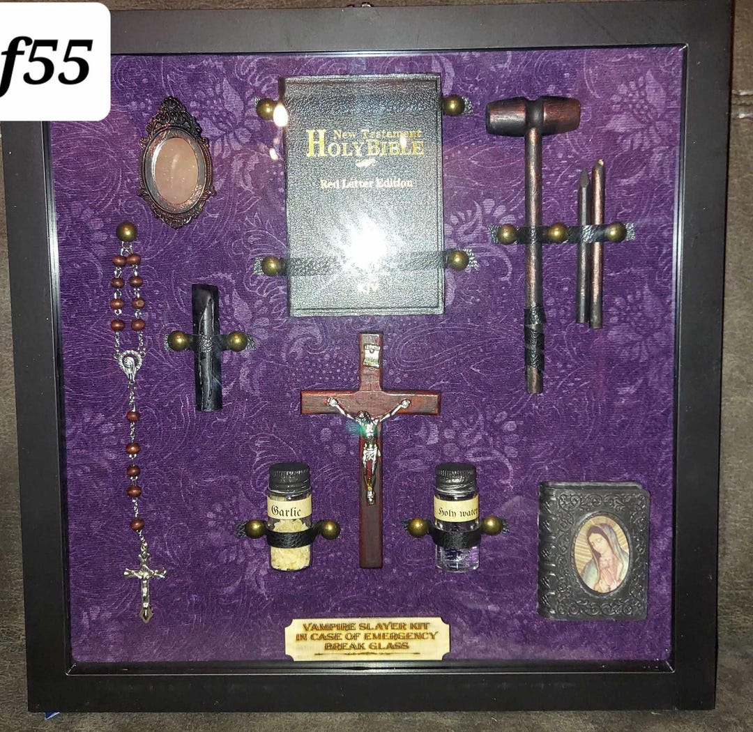 Vampire Slayer Hunter Kit Holy Bible, Vampire. Shadow Box, Dracula ...