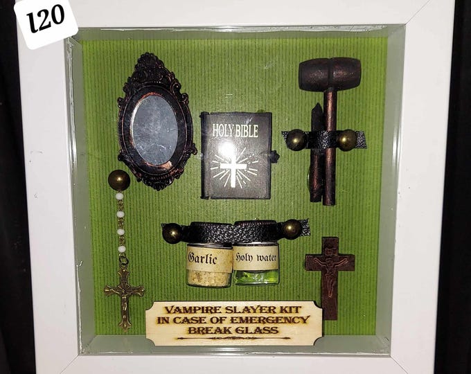 Vampire Slayer Hunter Kit Miniature , Vampire. Shadow Box, Dracula ...