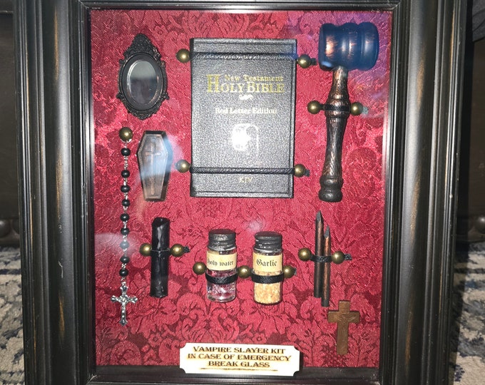 Vampire Slayer Hunter Kit Holy Bible, Vampire. Shadow Box, Dracula ...