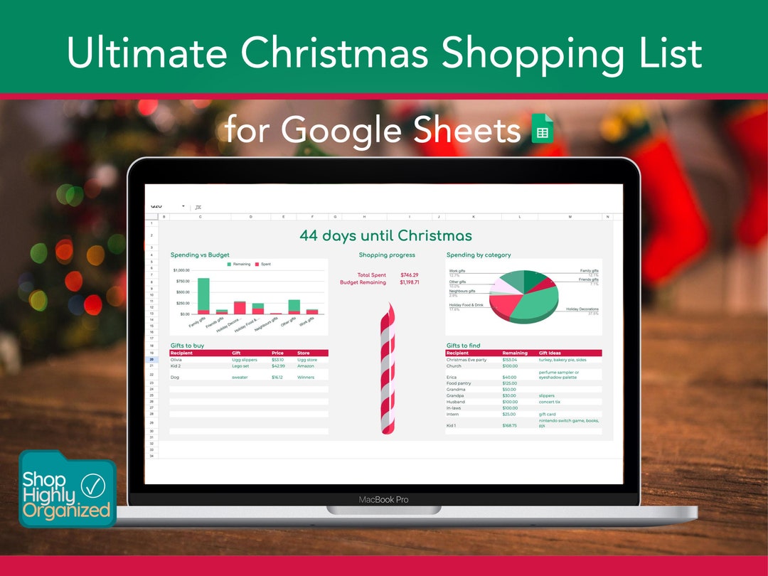 Ultimate Christmas Shopping List for Google Sheets - Etsy