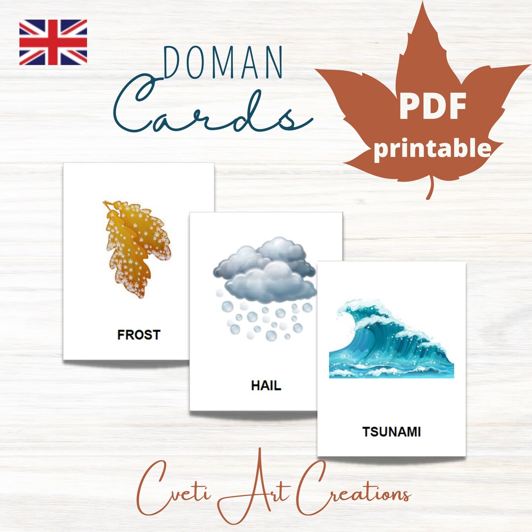 WEATHER and NATURE Card Material * 15 Montessori Nomenclature Flash ...