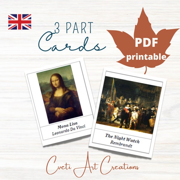 Famous Paintings Flash Cards - Etsy