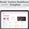 Study Dashboard Notion Template | University School Organiser| Notion ...