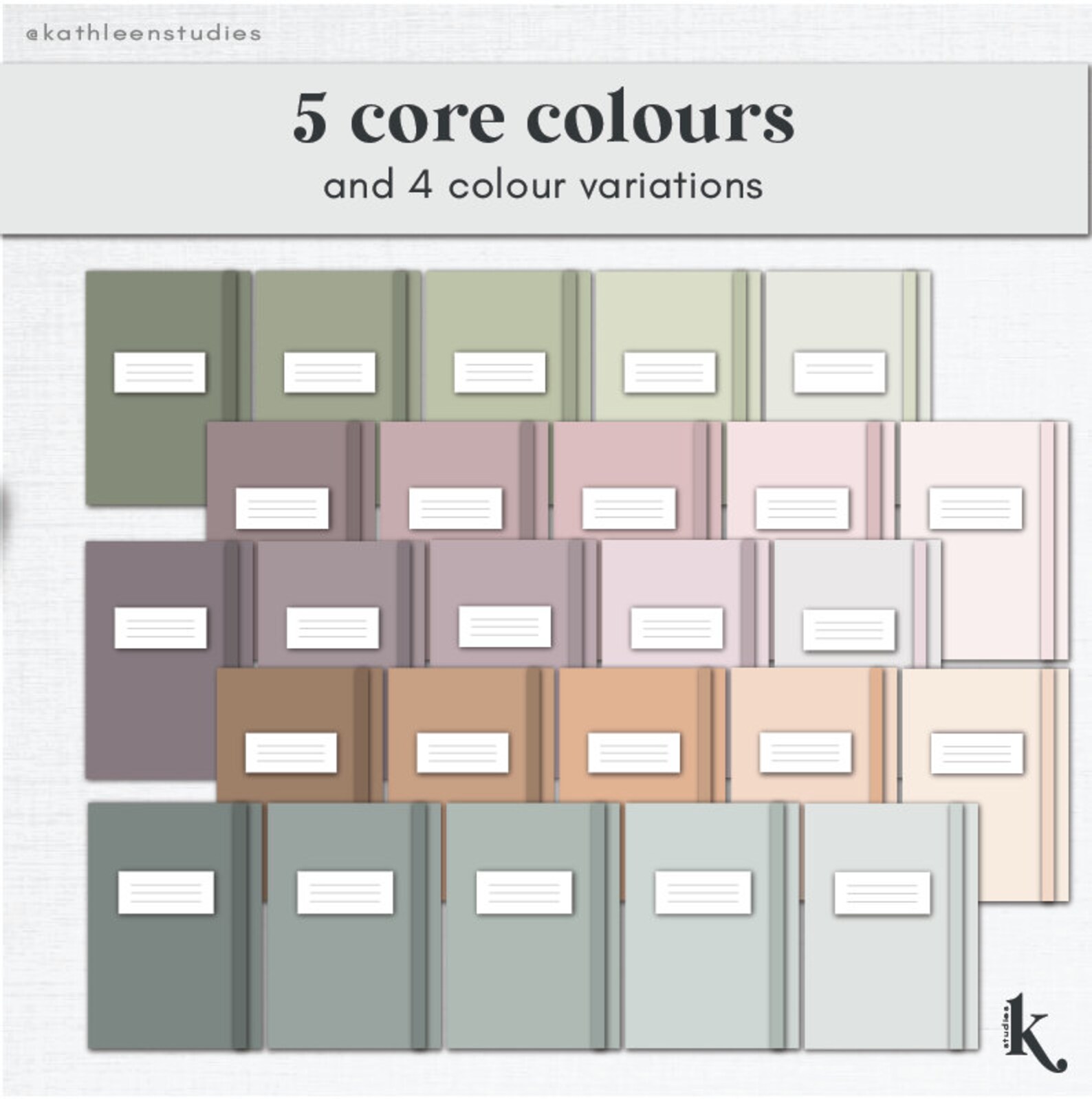 25 Pastel Digital Notebook Covers | Digital Download | A4 PDF and PNG ...