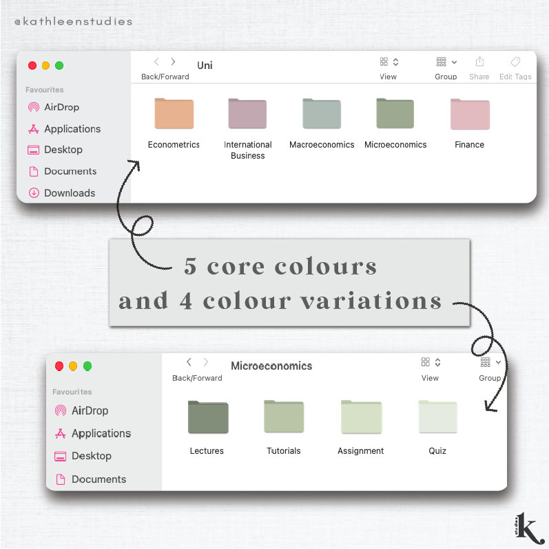 25 Pastel Mac Folder Icons | Desktop Organization | Desktop Folders ...