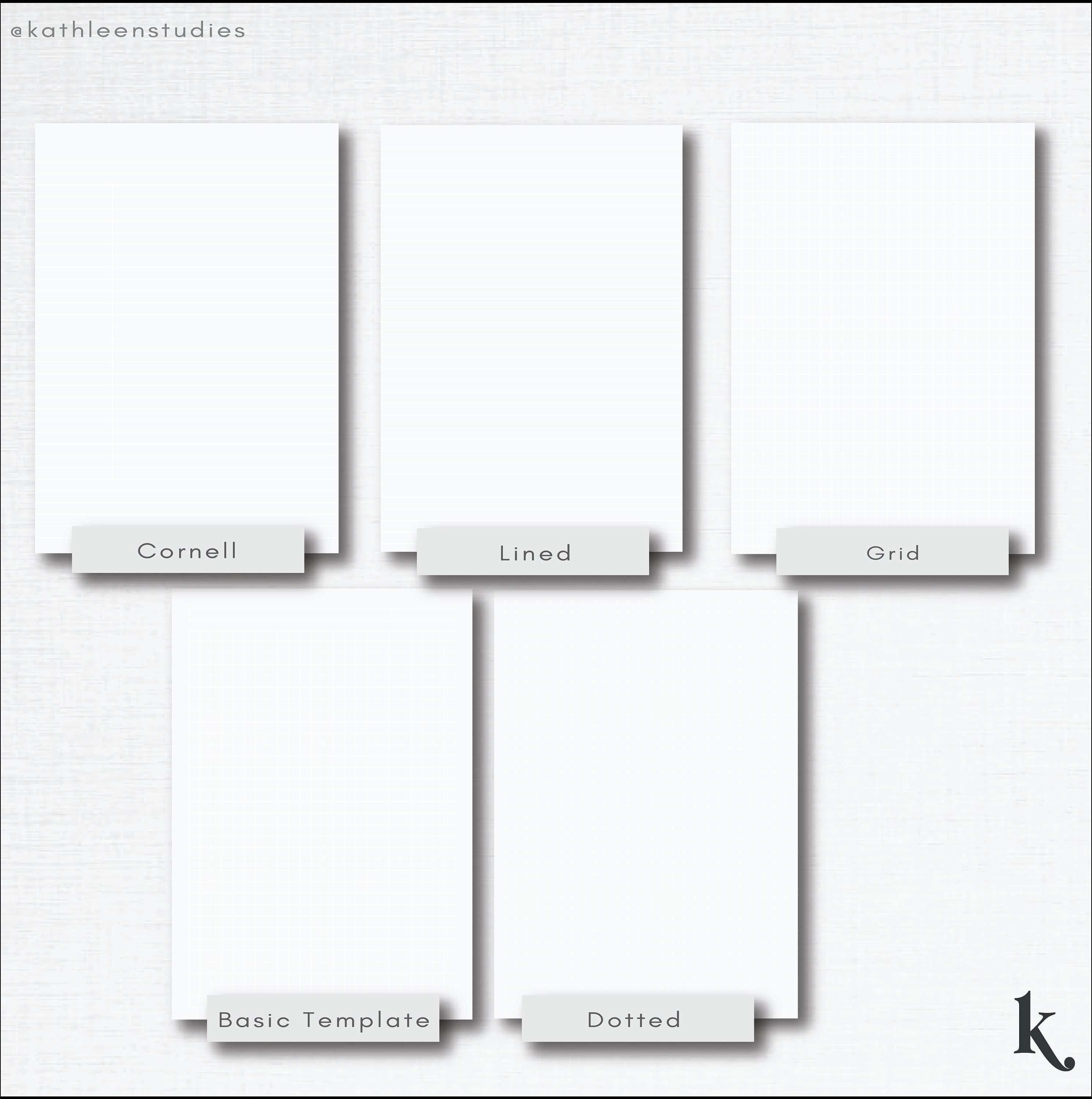 White Lined Paper Digital Notes iPad Notes Grid Paper, Lined Paper, Dot ...