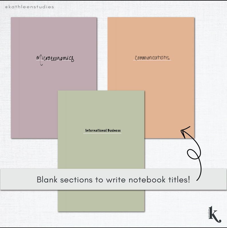 15 Pastel Digital Notebook Covers | Digital Download | A4 PDF & PNG ...