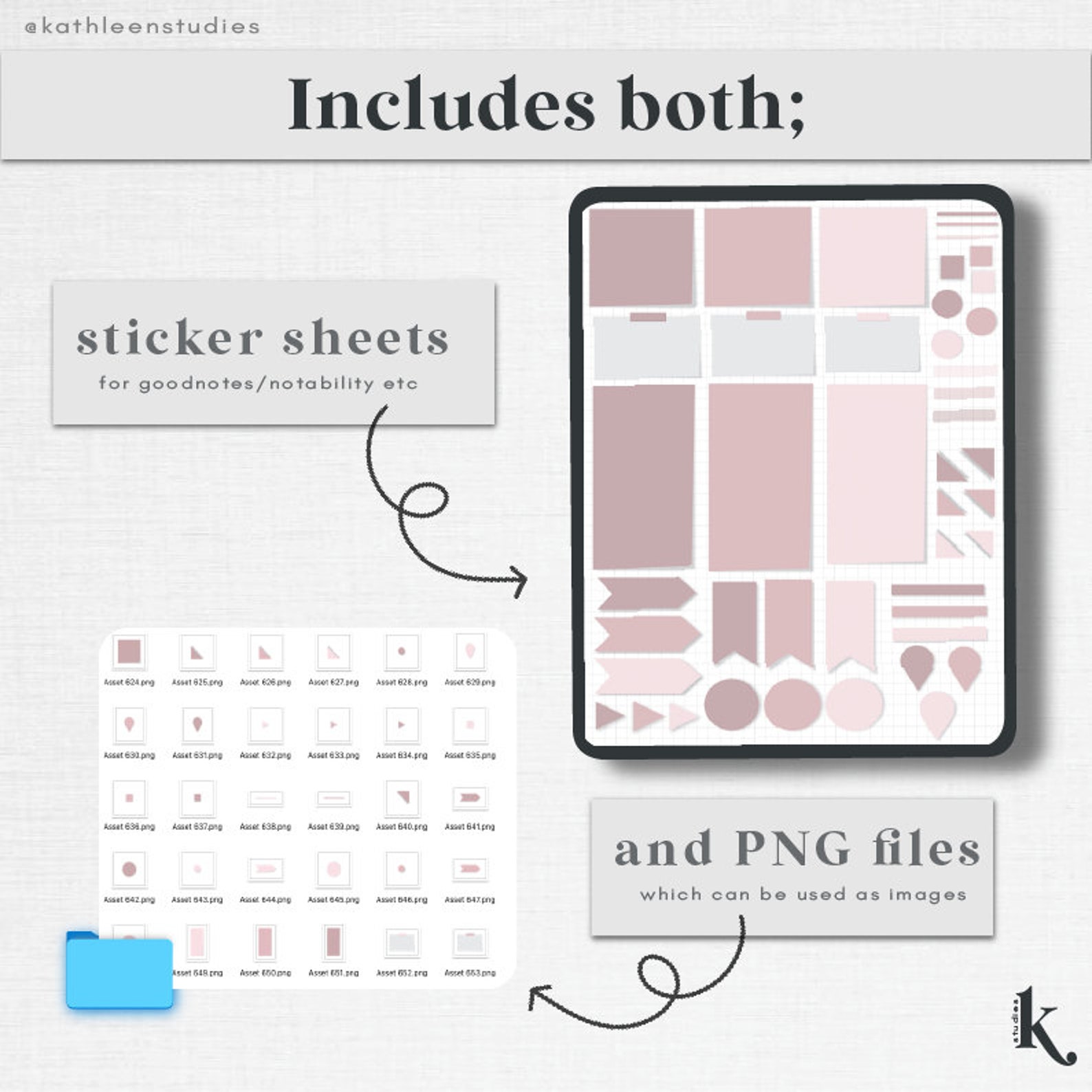 220+ Goodnotes Digital Stickers | Aesthetic Digital Note-taking ...