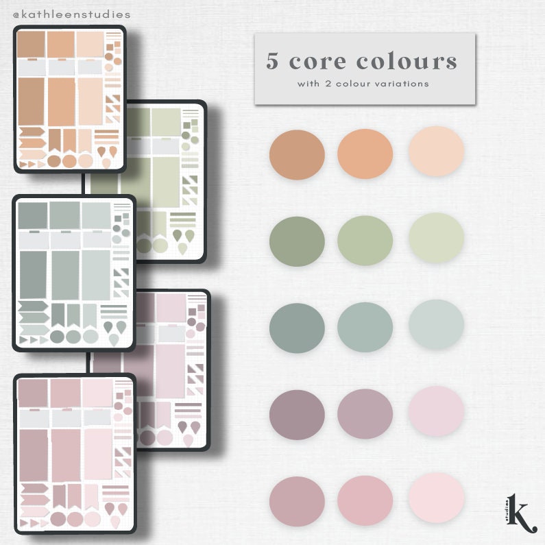 220 Goodnotes Digital Stickers Aesthetic Digital Note-taking, Calendars ...