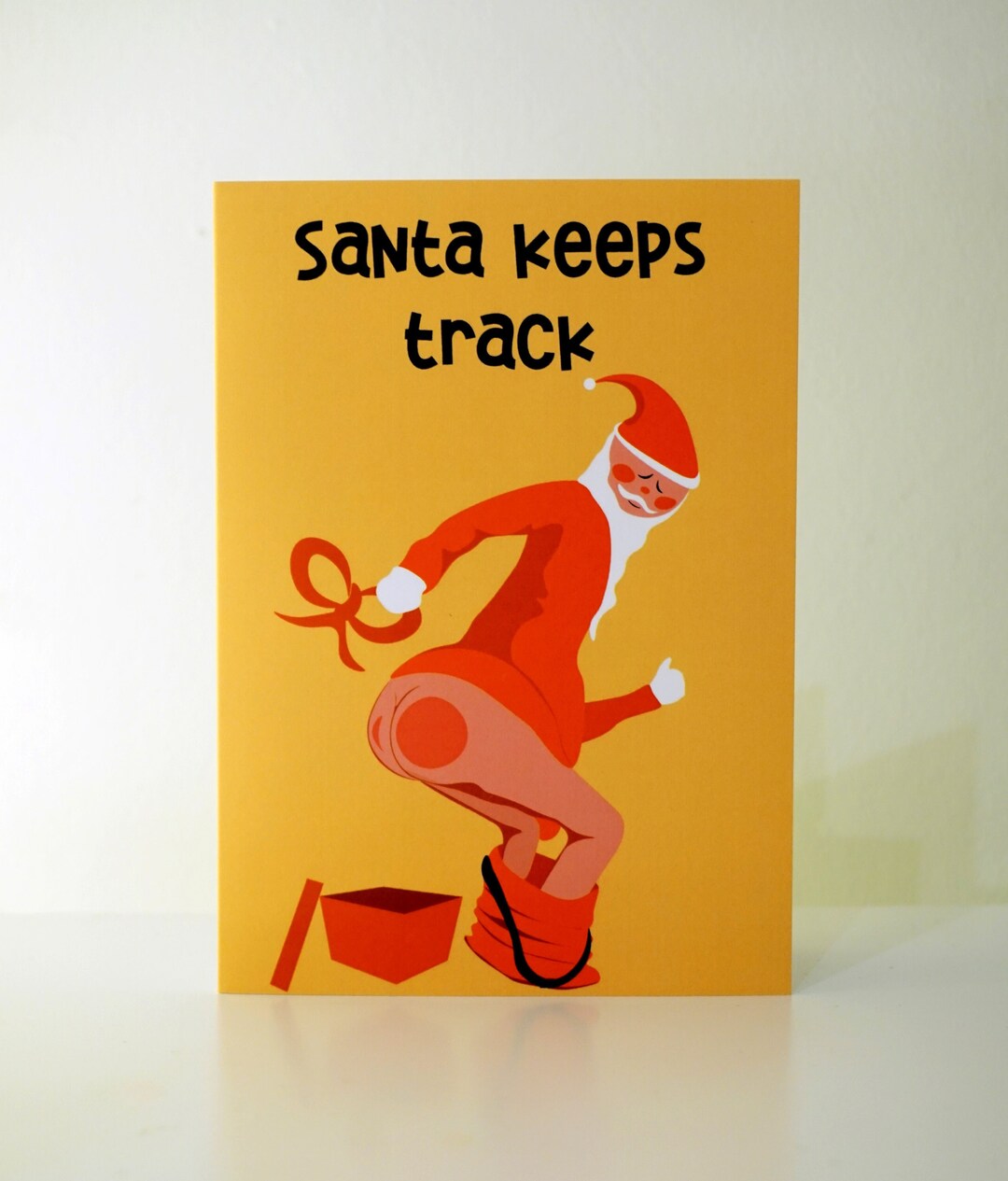 Witty Santa Keeps Track Funny Cartoon Christmas Cards for - Etsy