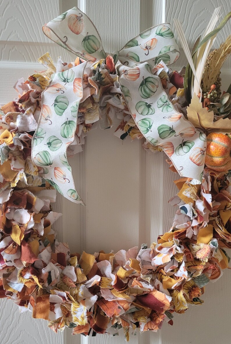 Rag Wreath-fall-yellow and Sunflower Handmade Rag Wreath - Etsy