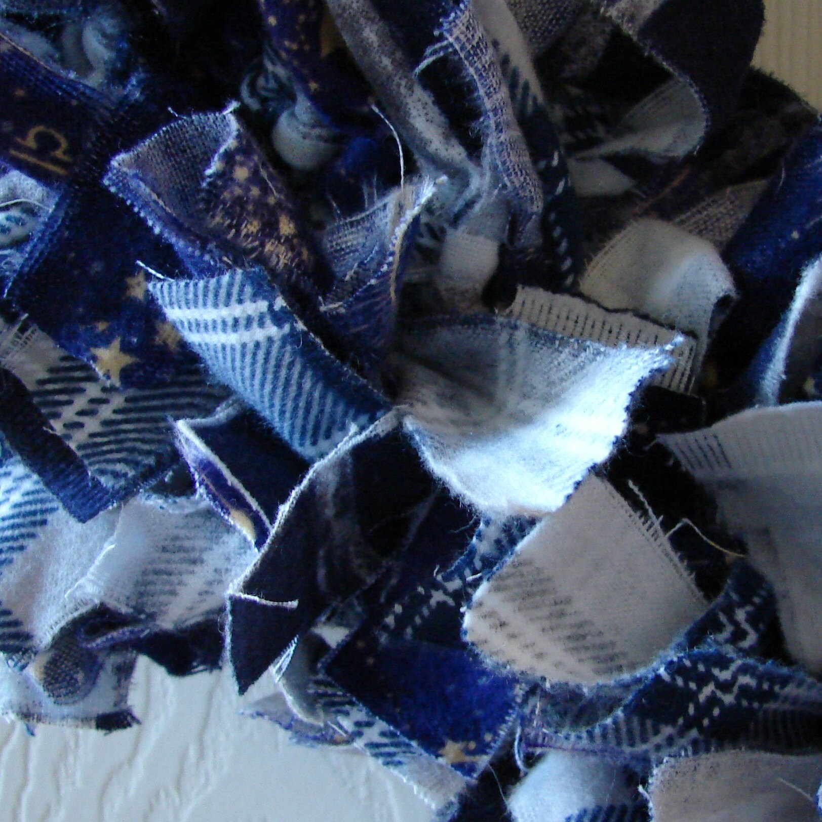 Rag Wreath Everyday Blue Check, Blue Stripe, and Purple Stars Handmade ...