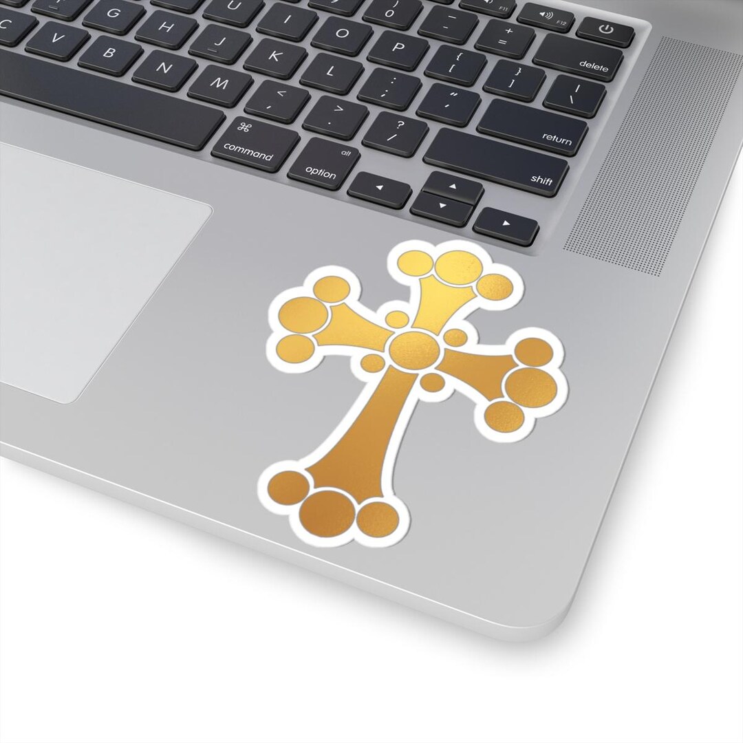 Modern Christian Cross Sticker | Faith Bubble Cross Decal | Minimal ...