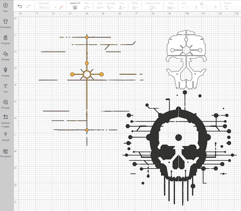 Digital Nexus: the Skill Matrix Skull SVG, PNG - Etsy