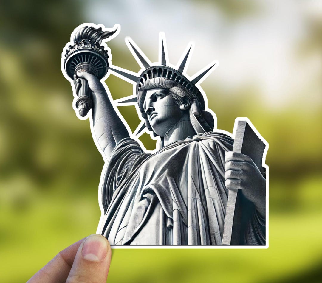 Monochrome Statue Stickers, Timeless Liberty Decals, Travel Souvenir ...